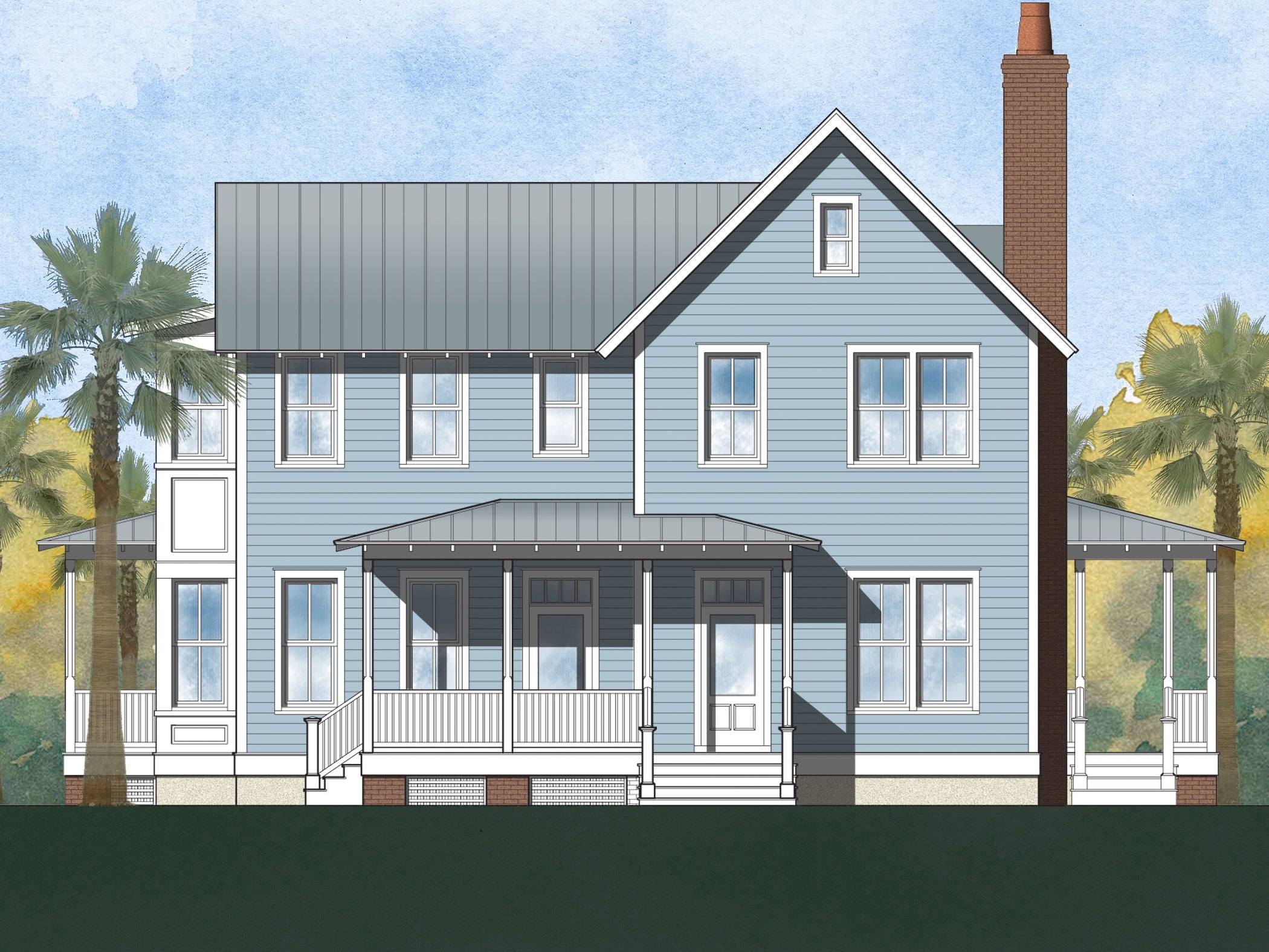 Deerfield Duplex - Geoffrey Mouen Architect - Liberty House Plans